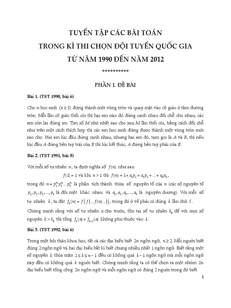 Selected Problems From VN TST | PDF