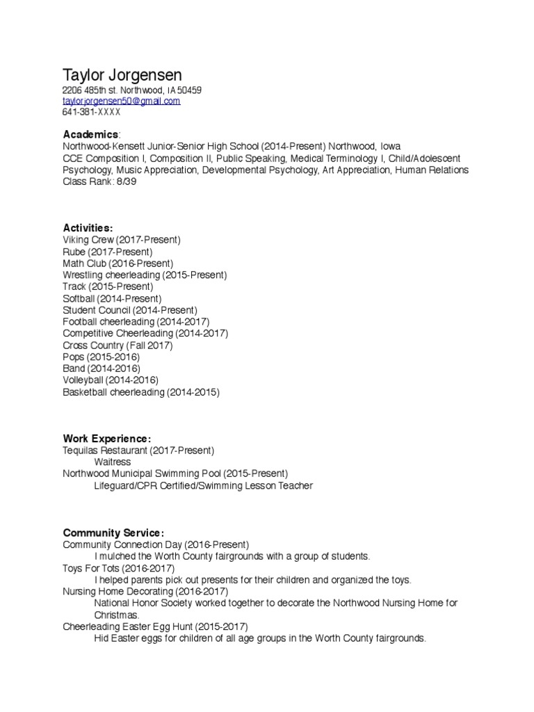 Resume Template | PDF | Cheerleading | Sports