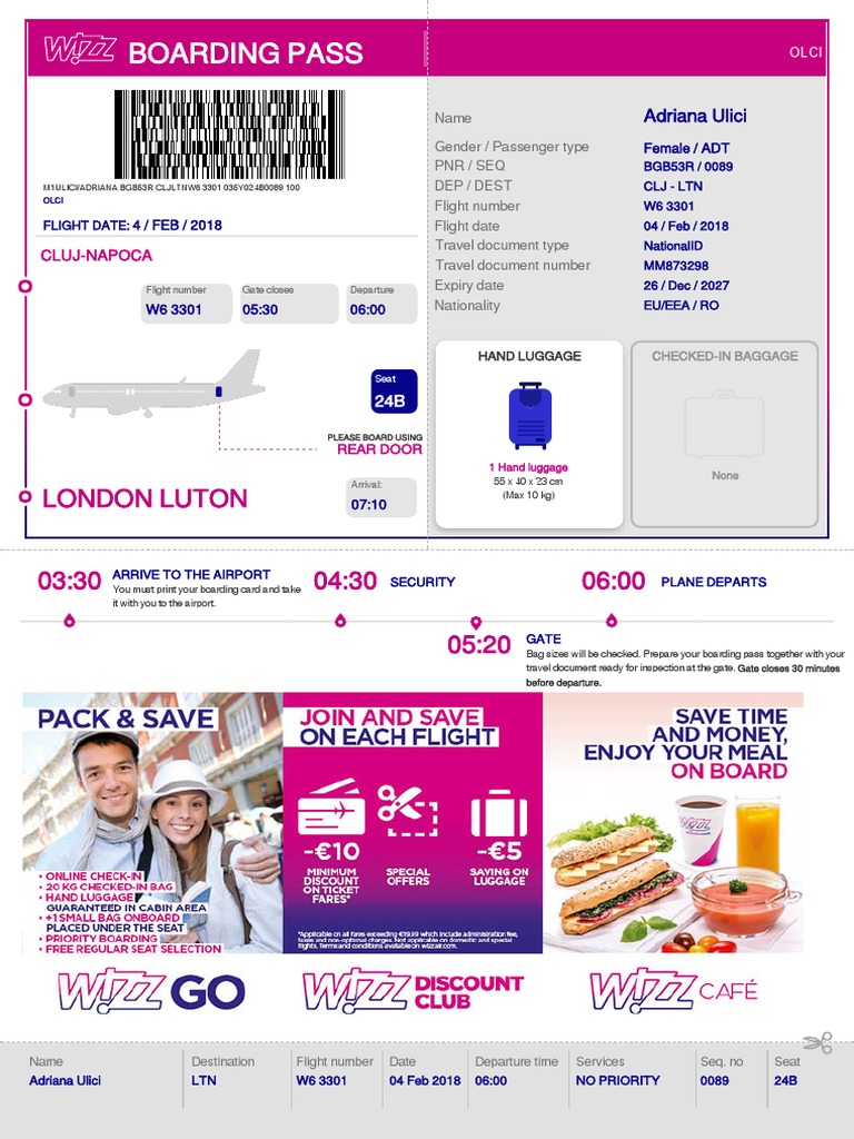 Bilet | PDF | Baggage | Aviation