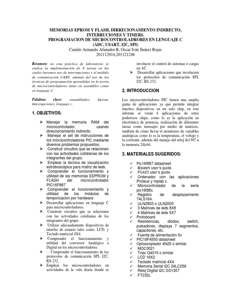 Inf Lab 2 Final | PDF | Microcontrolador Pic | Microcontrolador