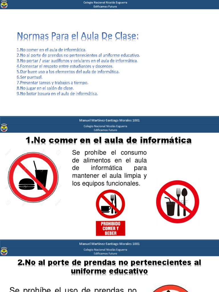 Normas de Clase | PDF | Salón de clases | Science
