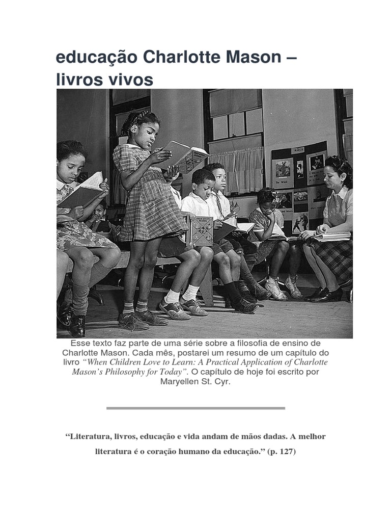 Livros vivos: A ênfase de Charlotte Mason na literatura de alta ...