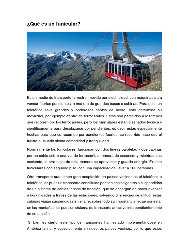 Qué Es Un Funicular | PDF | Transporte ferroviario | Transporte