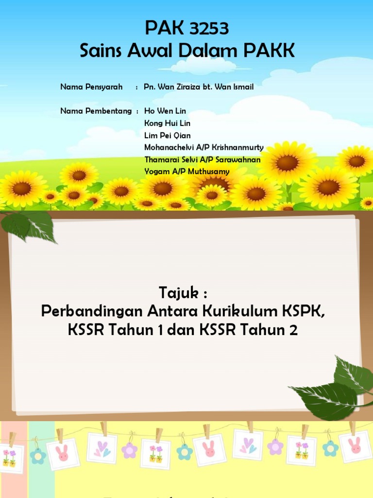KSPK, KSSR Tahun 1 Dan 2 | PDF