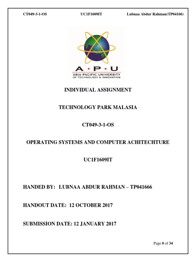OSCA Assignment | PDF | Central Processing Unit | Computer Data Storage