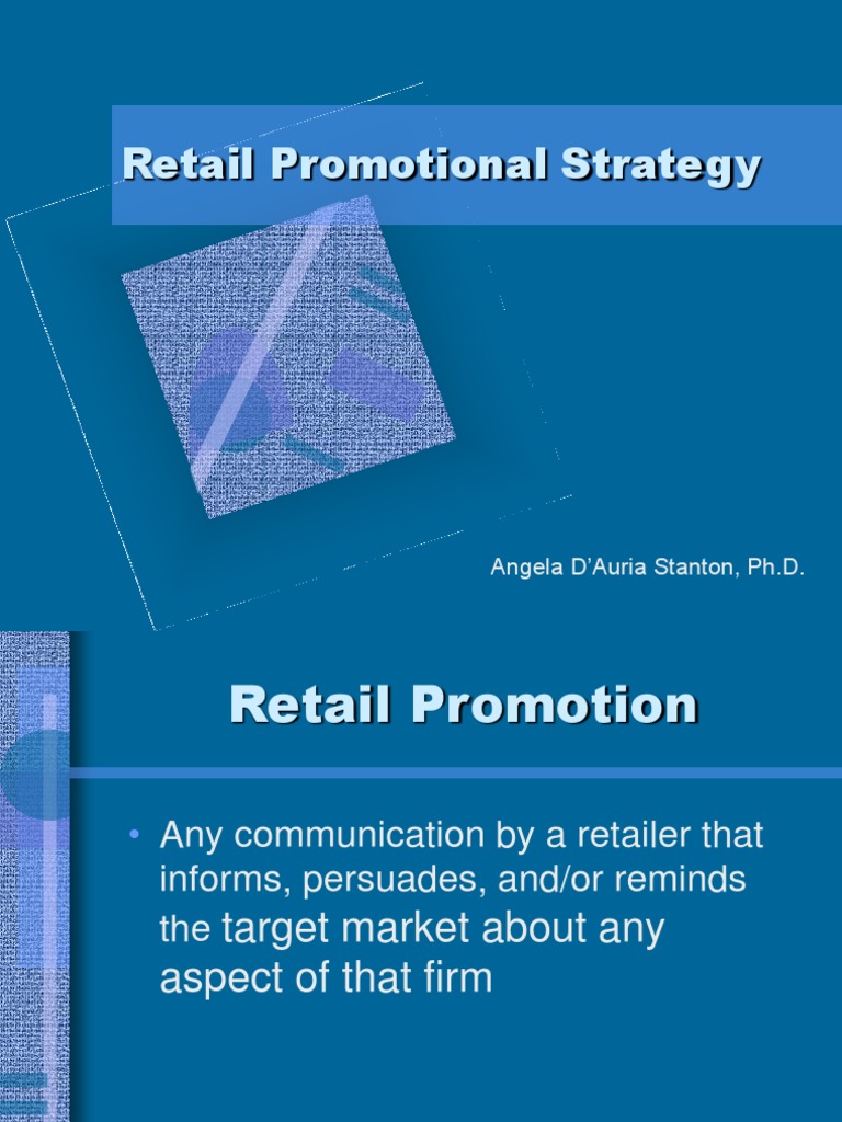 Retail Promotional Strategy: Angela D'Auria Stanton, PH.D | Download ...