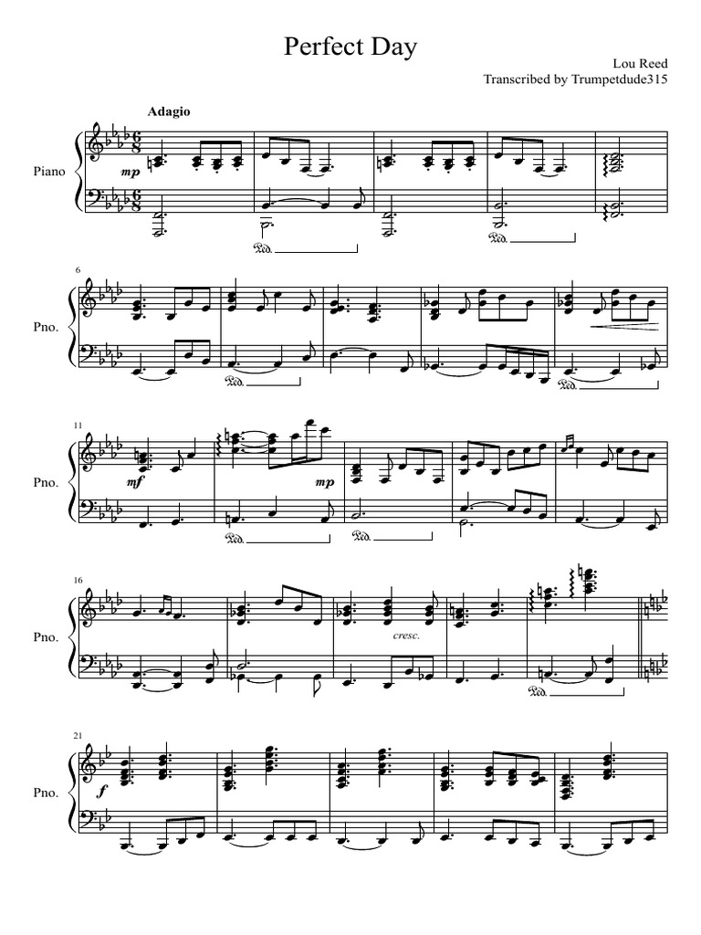 Perfect - Day Solo Piano Accompagnato | PDF | Leisure