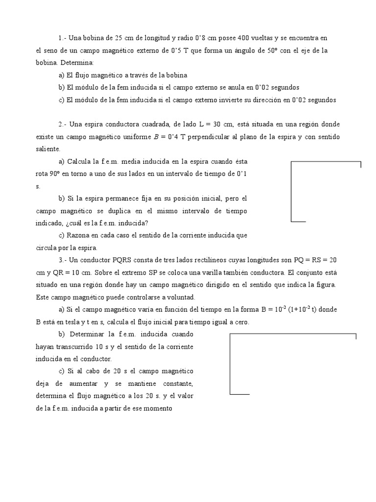 HOJA5 - Inducción em | PDF | Inductor | Campo magnético
