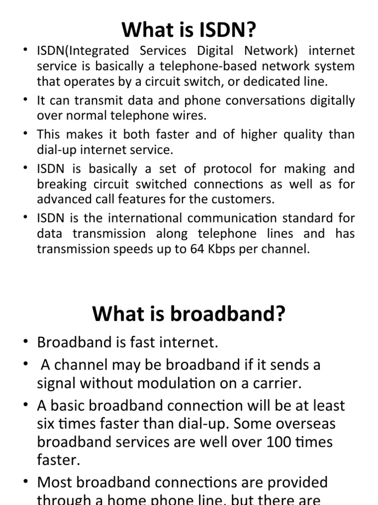 What Is ISDN | PDF | Broadband | Internet