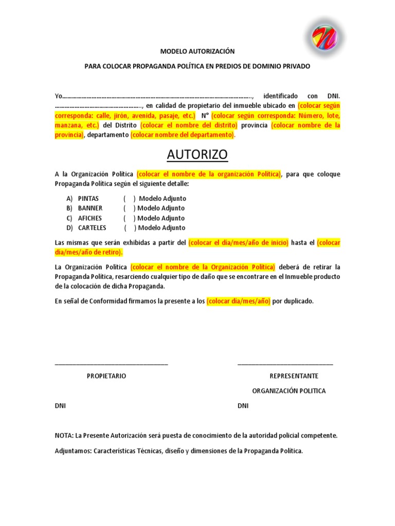Modelo Autorización | PDF