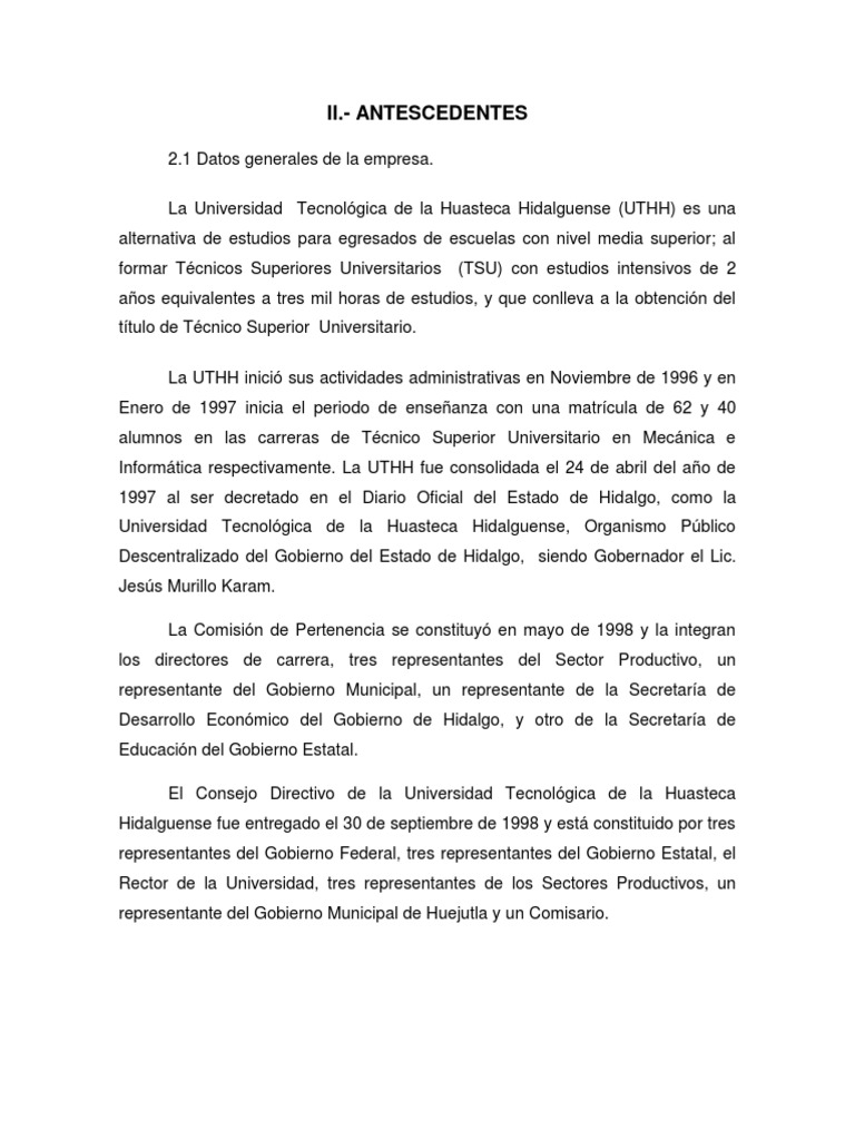 Historia Uthh | PDF | Universidad | Formas de gobierno