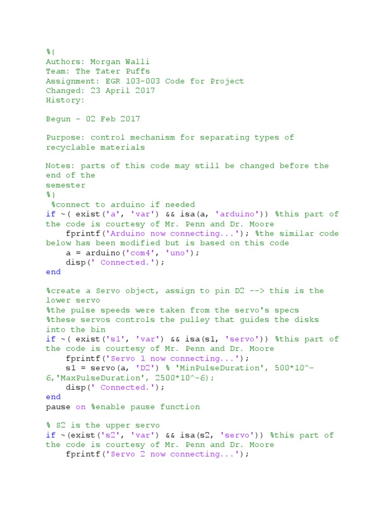Egr 103 - Code For Project | PDF | Belt (Mechanical) | Manufactured Goods