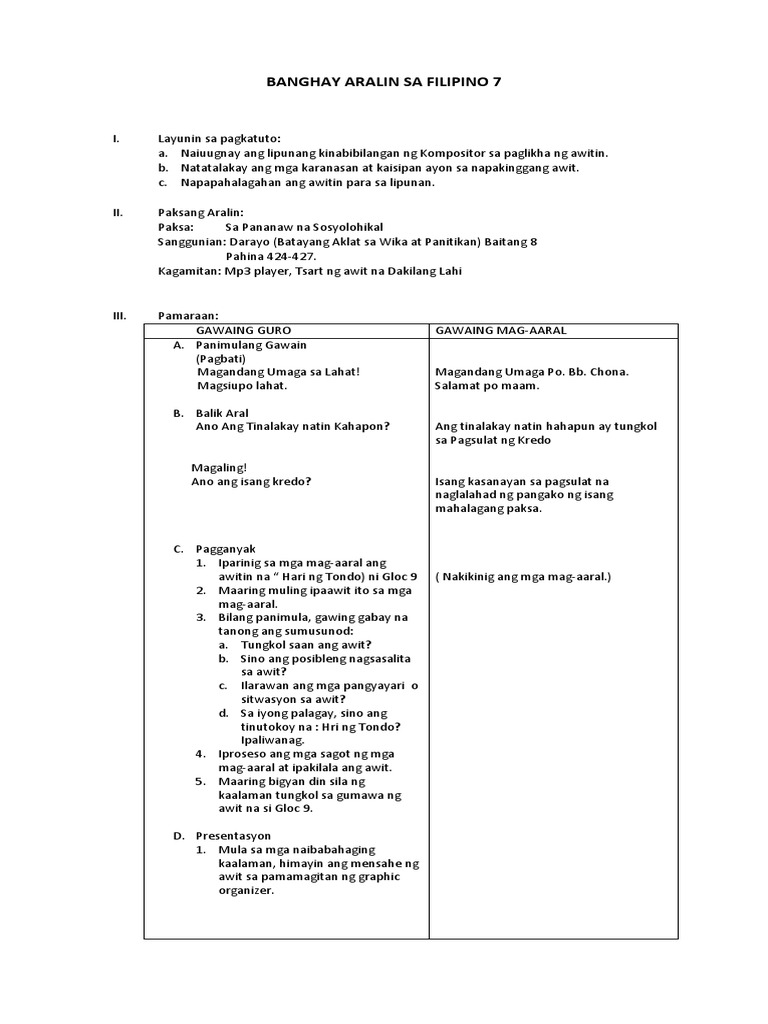 My Demo Lesson Plan | PDF