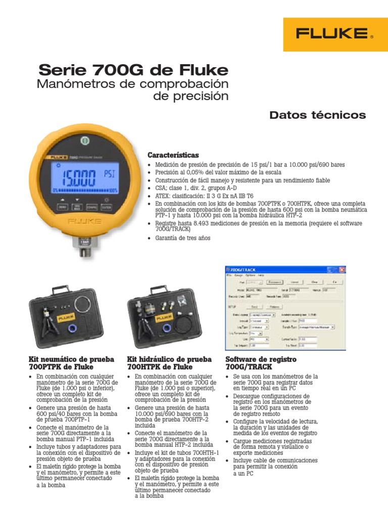 Fluke 700G04 | PDF | Presión | Gases