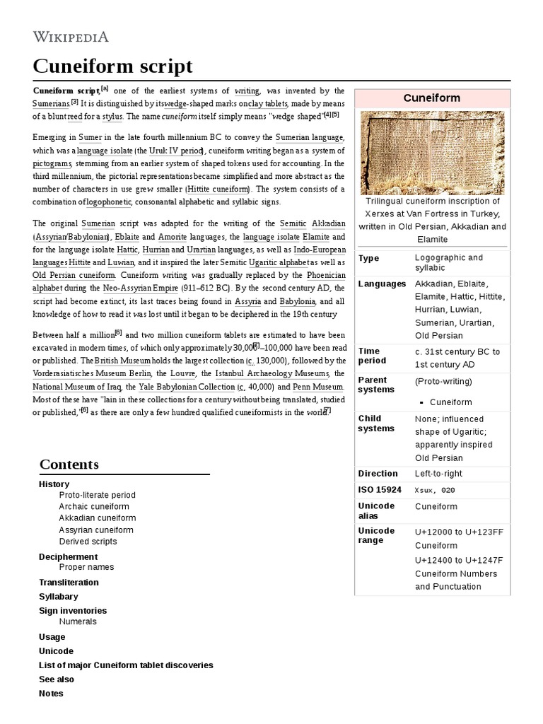 Cuneiform Scripts | PDF | Writing | Notation