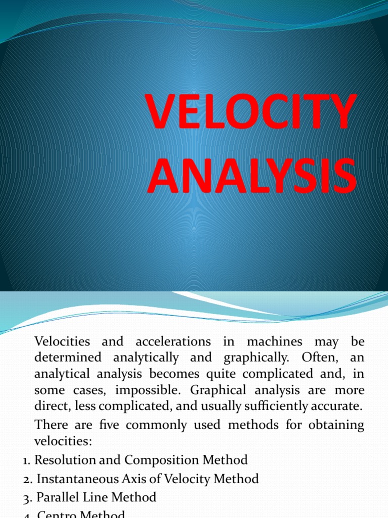 Velocity Analysis Methods Guide | PDF | Speed | Euclidean Vector