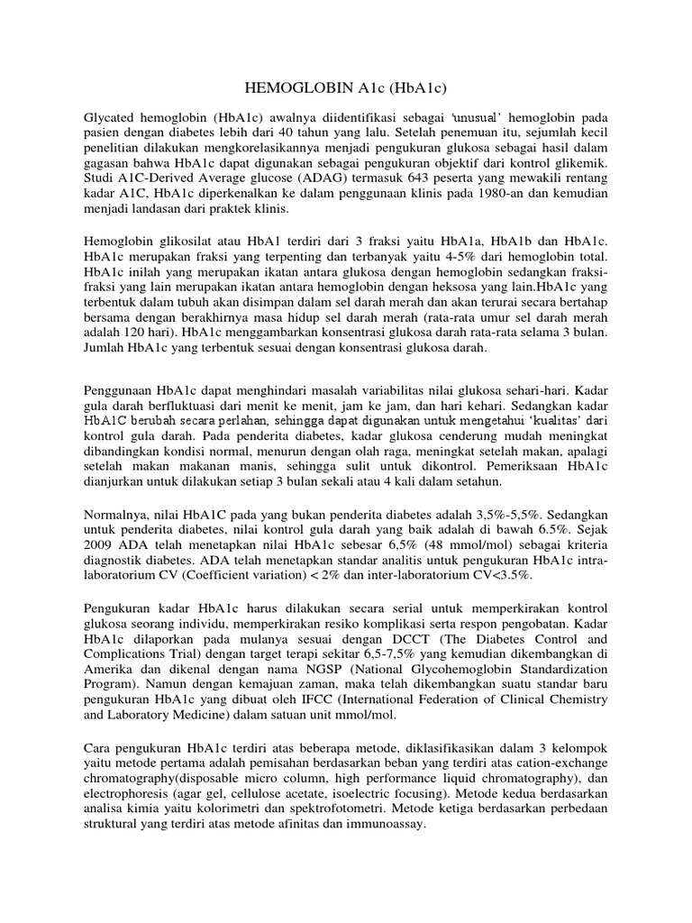 Hemoglobin A1c | PDF | Kesehatan Holistik