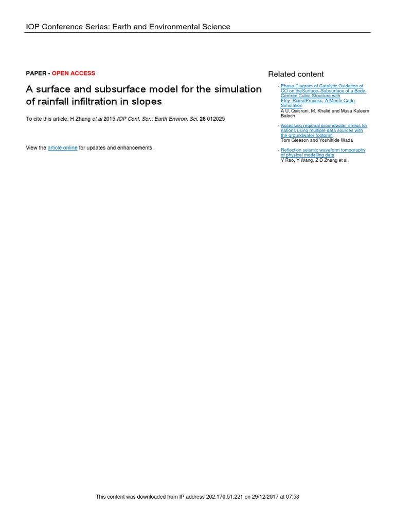 IOP Conference Series: Earth and Environmental Science - Rainfall ...