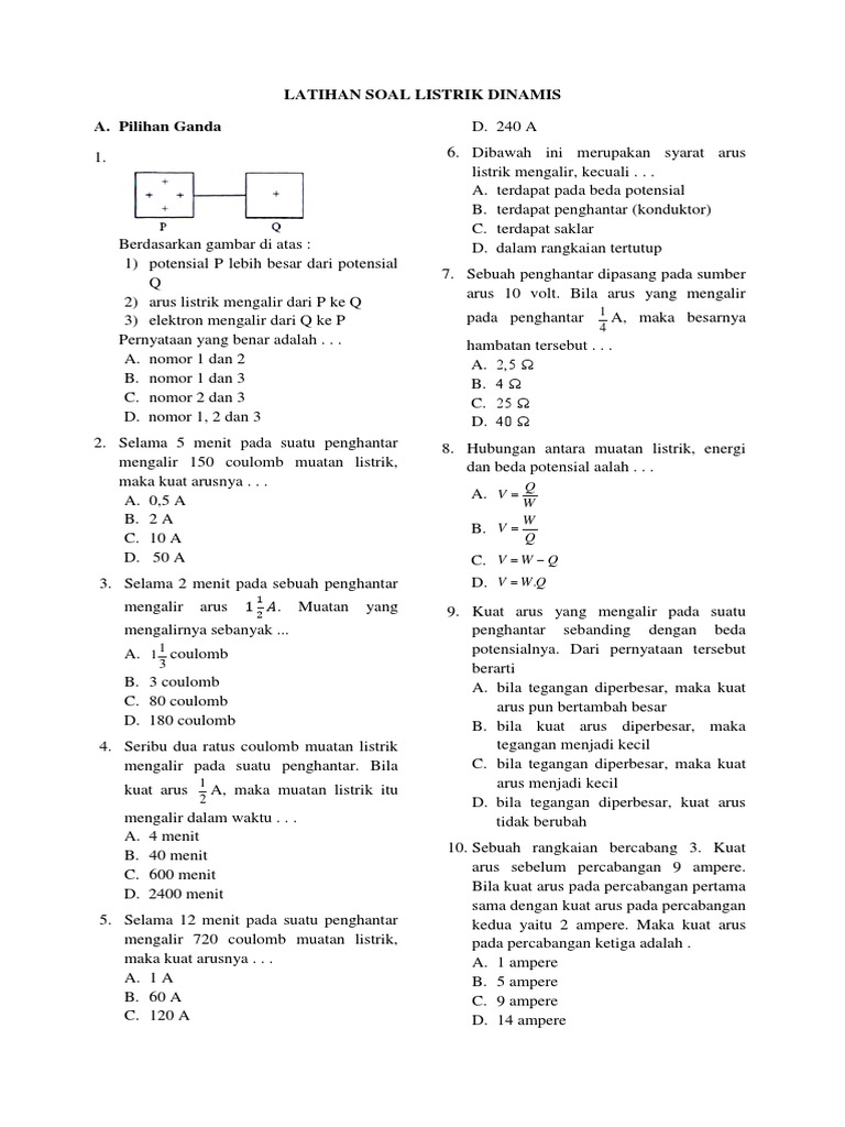 Latihan Soal Listrik Dinamis | PDF