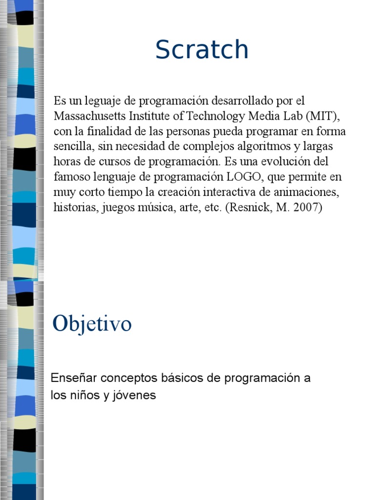 Presentacion Scratch | PDF | Scratch (lenguaje de programación) | Informática