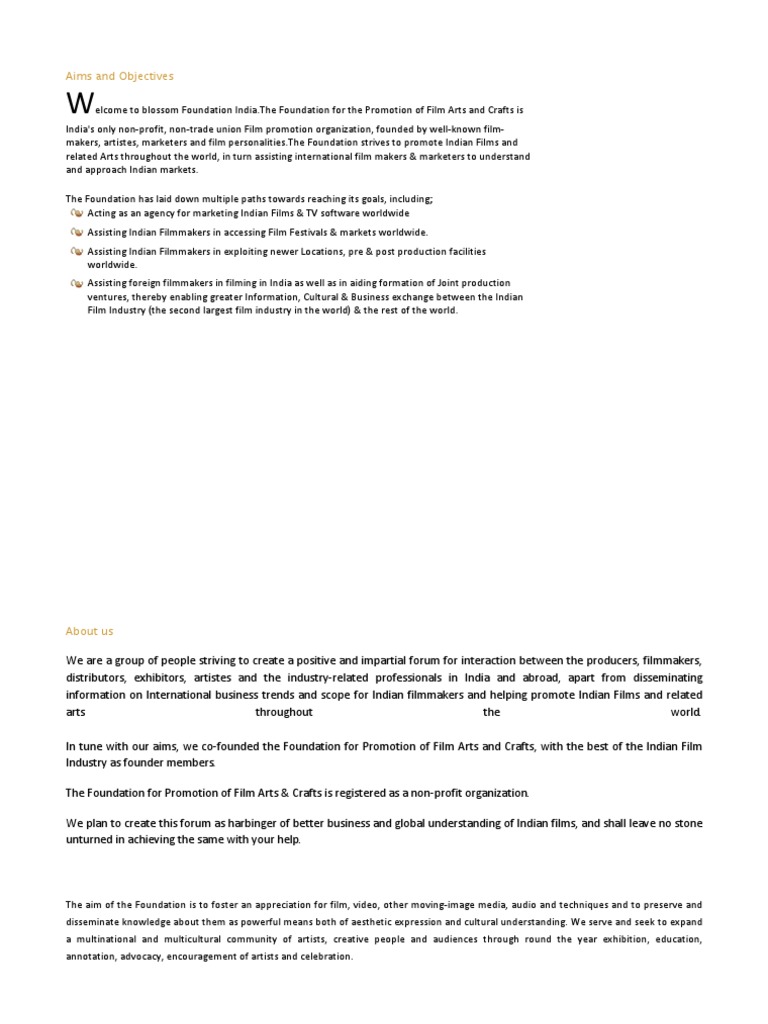 Promoting Indian Film Arts Globally | PDF | Filmmaking | Archive