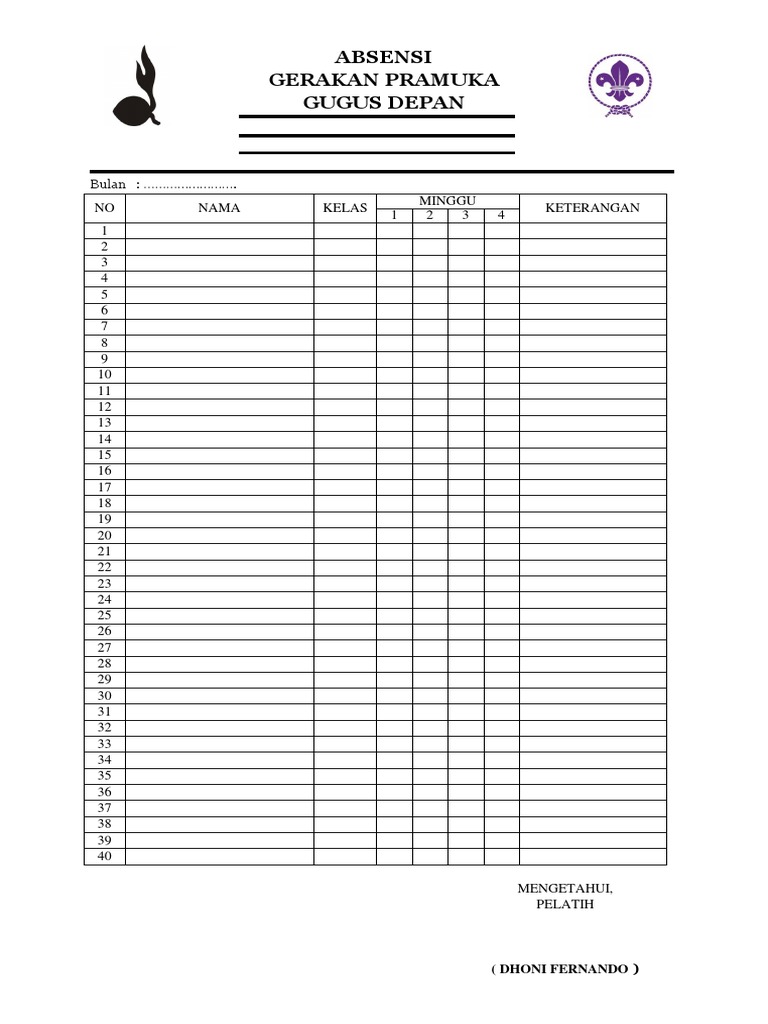 Absensi Pramuka | PDF