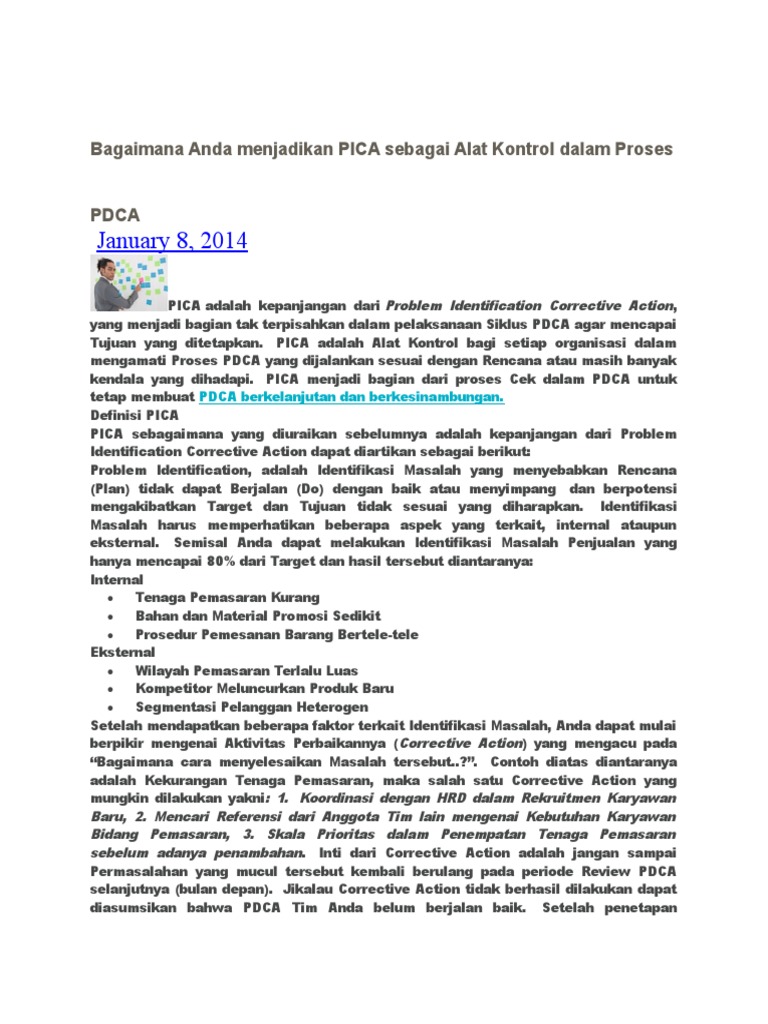Bagaimana Anda Menjadikan PICA Sebagai Alat Kontrol Dalam Proses PDCA | PDF