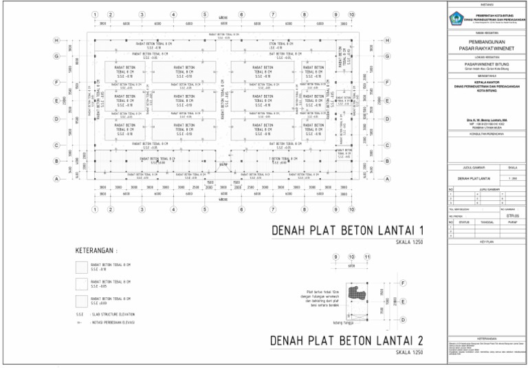 Str.05 Denah Plat Lantai R | PDF