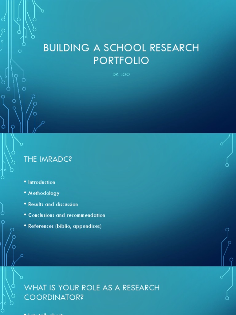 Building A School Research Portfolio | PDF | Learning | Business