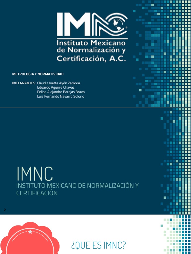 IMNC | Metrología | Gestión de la calidad | Prueba gratuita de 30 días ...