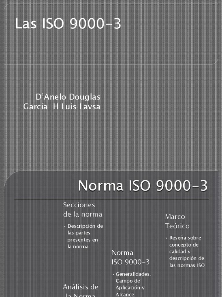 Generalidades de la Norma ISO 9000-3 | PDF | Organización internacional ...