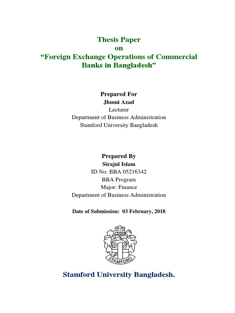 Foreign Exchange Operations of Commercial Banks in Bangladesh | PDF ...