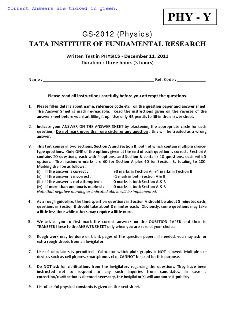 GS2012 QP Phy y PDF | PDF | Electronvolt | Electron