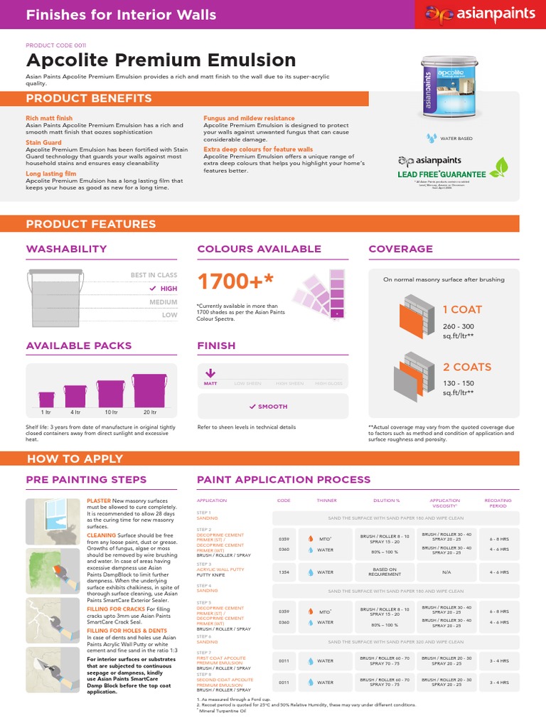 Interior Wall Finish Emulsion Guide | PDF | Paint | Industrial Processes