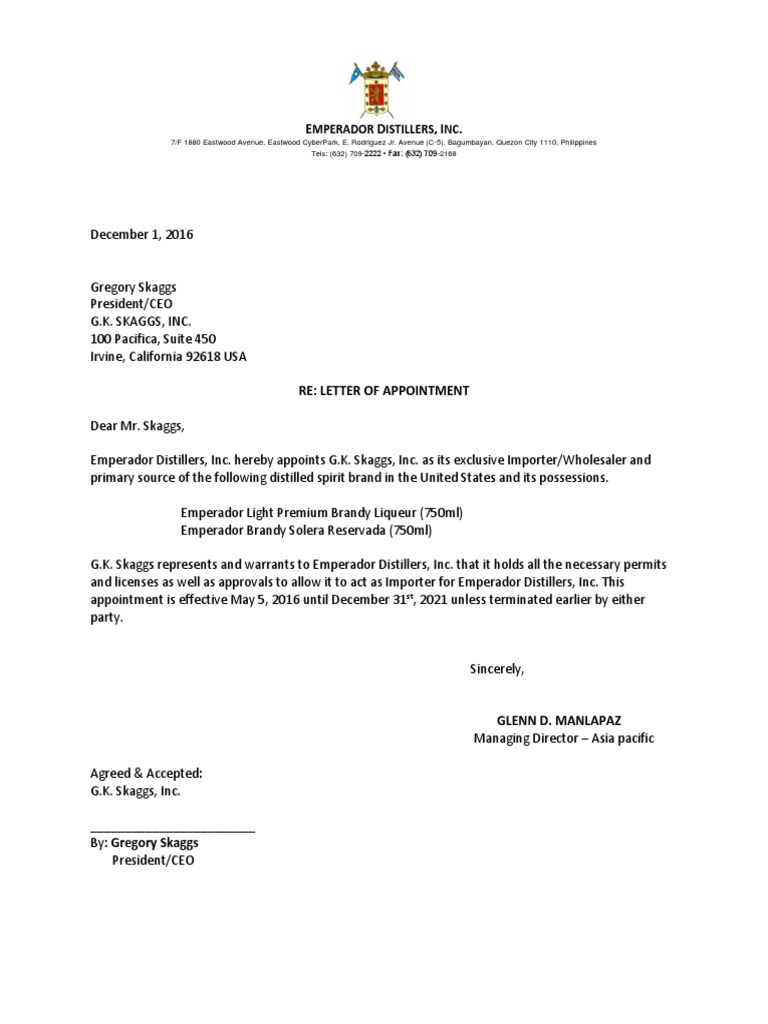 Appointment Letter | PDF