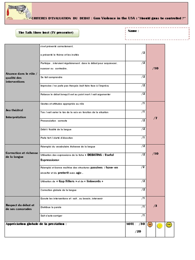 Grille D'evaluation Du Debat | PDF | Langues