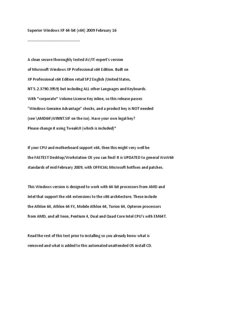 Superior Windows XP 64 | PDF | Windows Xp | Microsoft Windows