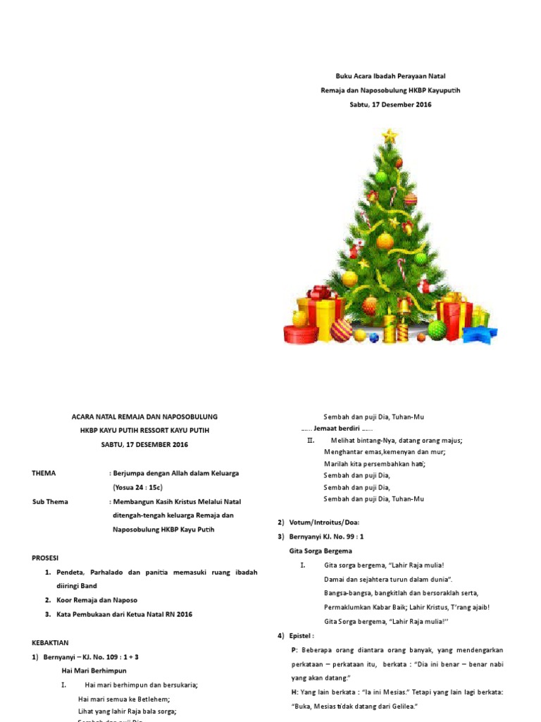 Buku Acara Ibadah Natal HKBP 2016 | PDF