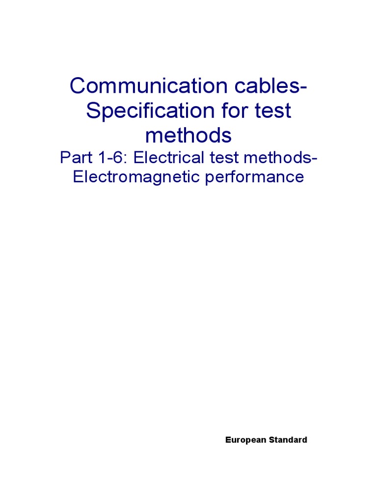 Communication Cables-Specification For Test Methods | PDF | Coaxial ...