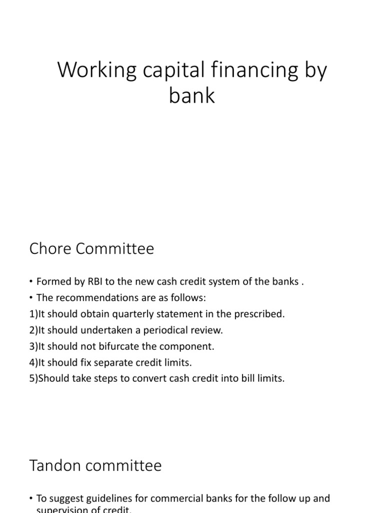 Working Capital Financing Guidelines | PDF | Working Capital | Banks