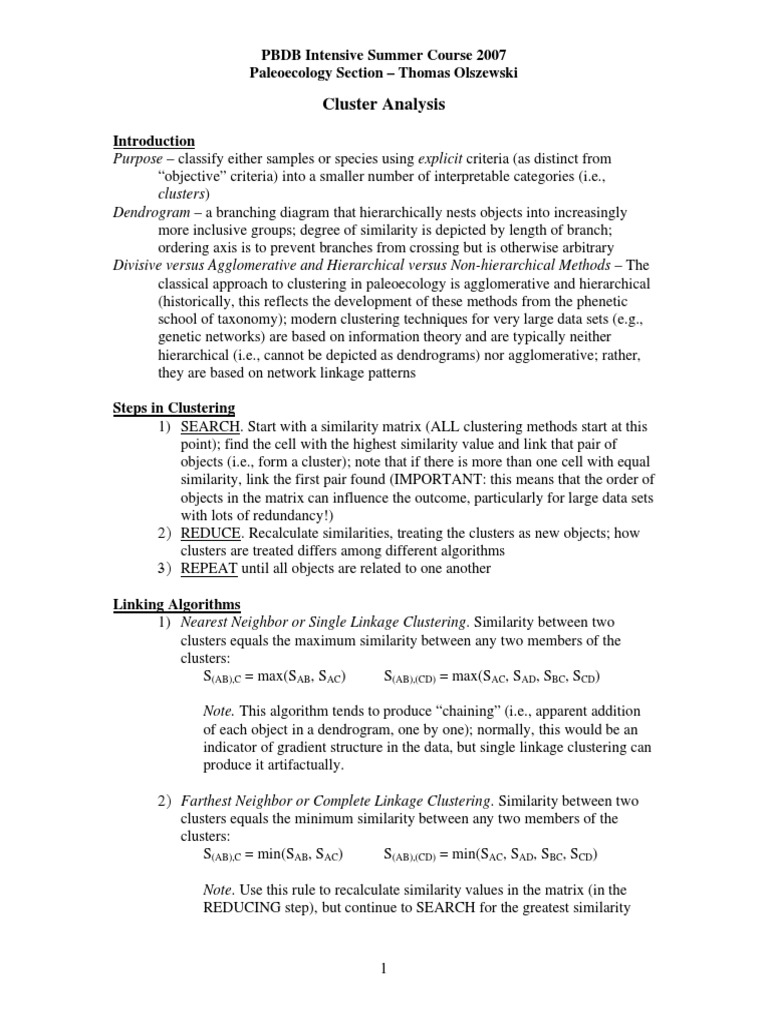 Olszewski Clustering | PDF | Cluster Analysis | Hierarchy