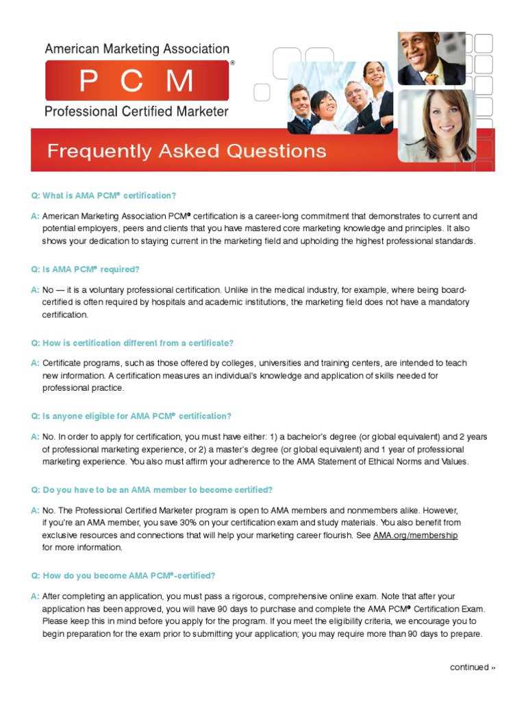 PCM Faqs2016 | PDF | Professional Certification | Test (Assessment)