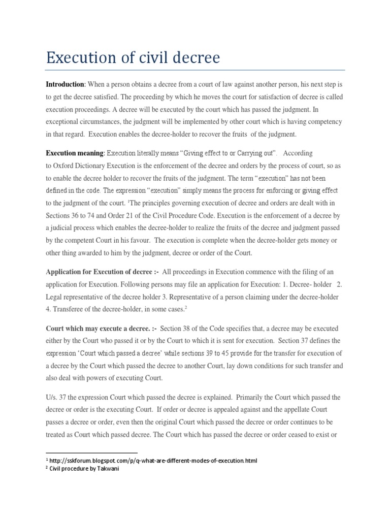Execution of Civil Decree in Bangladesh | Download Free PDF | Judgment ...