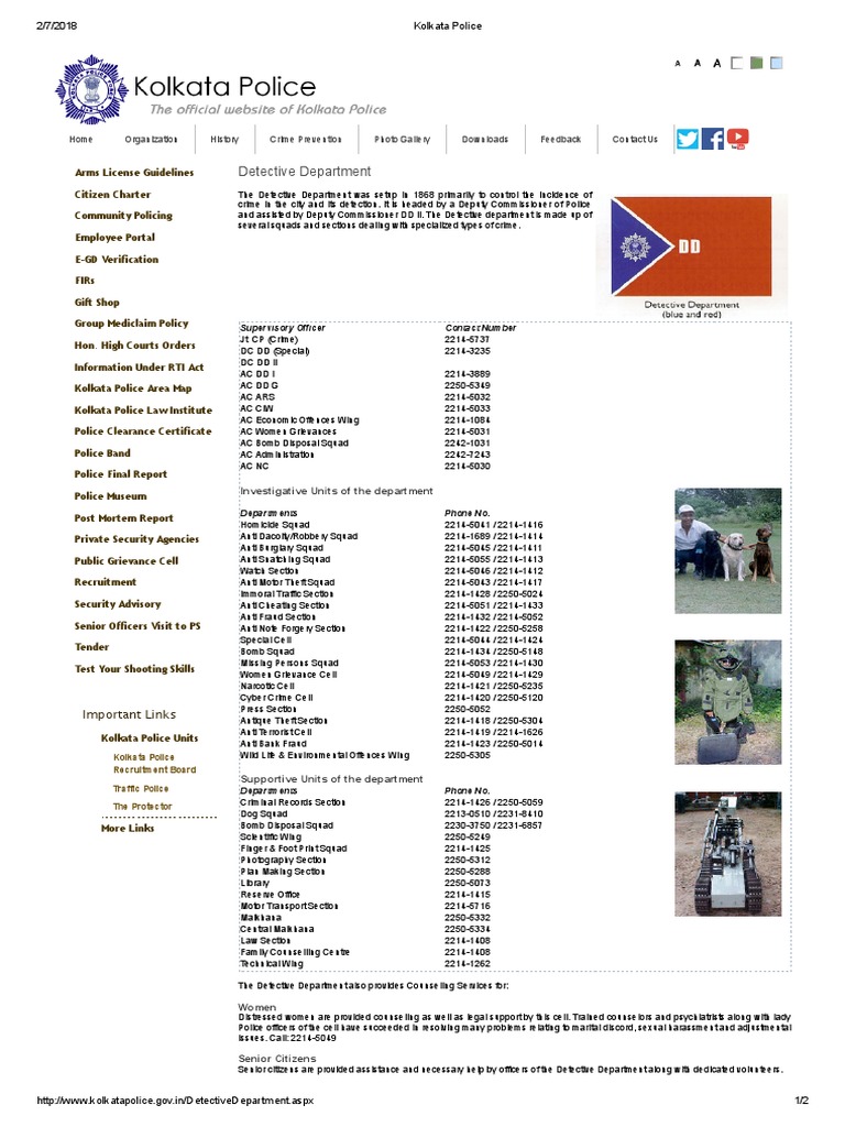 Kolkata Police | PDF | Detective | Crime & Violence