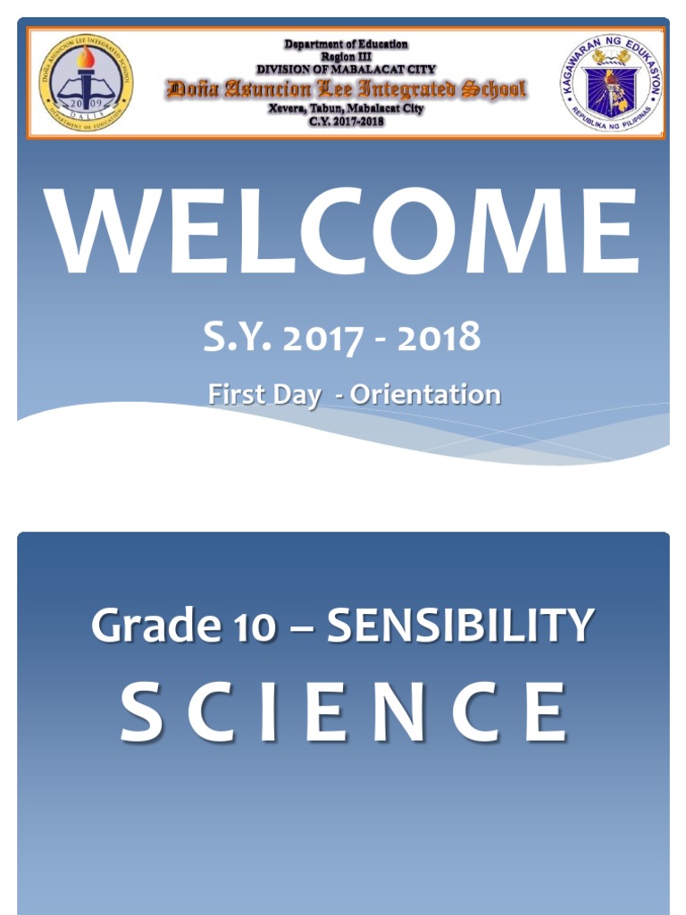 Welcome: First Day - Orientation | PDF