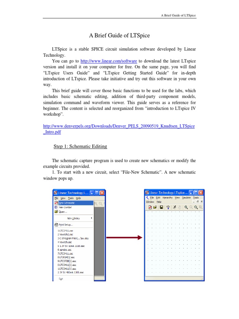 A Brief Guide of LTSpice | PDF | Spice | Electrical Network