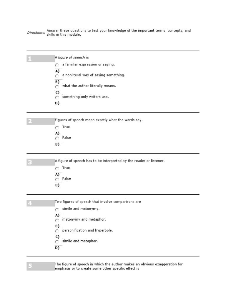 Directions: Answer These Questions To Test Your Knowledge of The ...