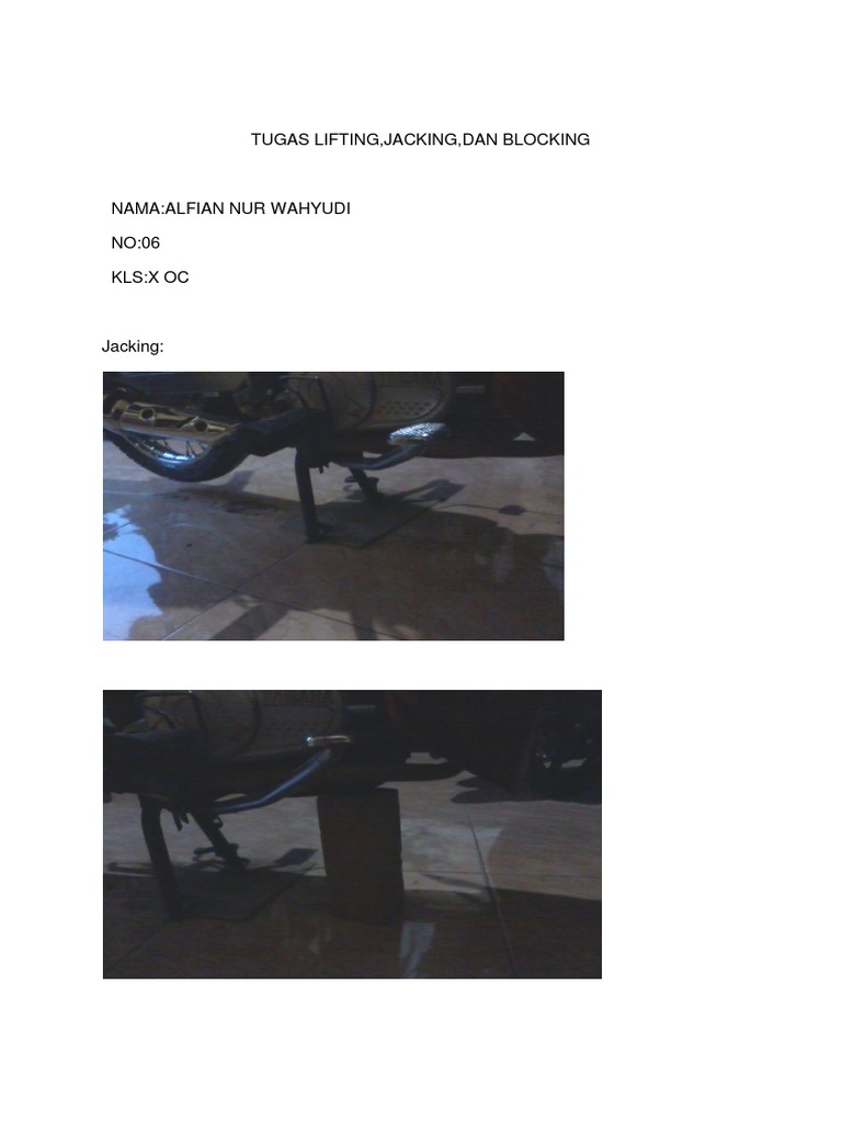 Tugas Lifting, Jacking, Dan Blocking | PDF