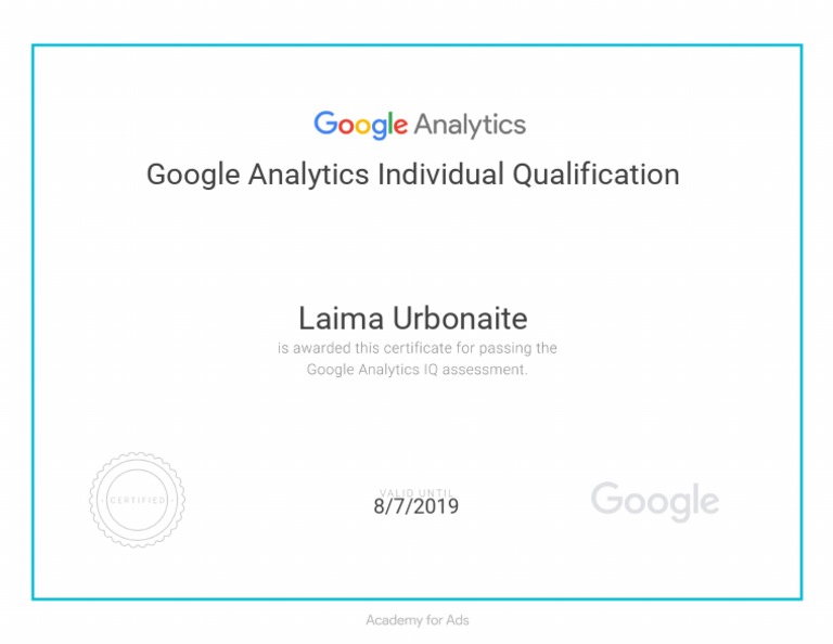 Google Analytics Individual Qualification: Laima Urbonaite | PDF ...
