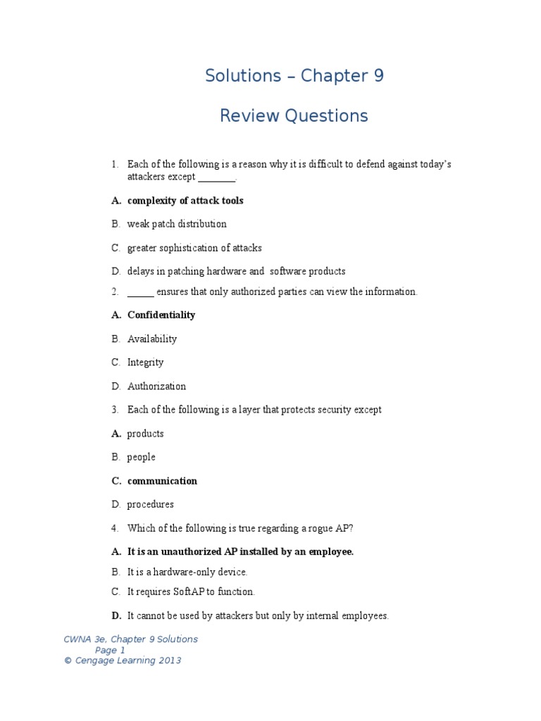 Network Security Ch09 Solutions | PDF | Wireless Lan | Computer Security Exploits